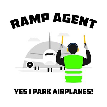 "Ramp Agent Marshalling Airplane" Sticker for Sale by Ikaroots | Redbubble
