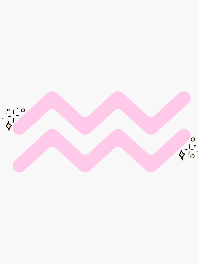 "Sparkle pink Aquarius zodiac sign" Sticker for Sale by emilykcoates ...