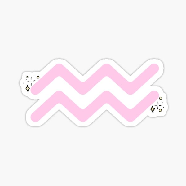 "Sparkle pink Aquarius zodiac sign" Sticker for Sale by emilykcoates ...