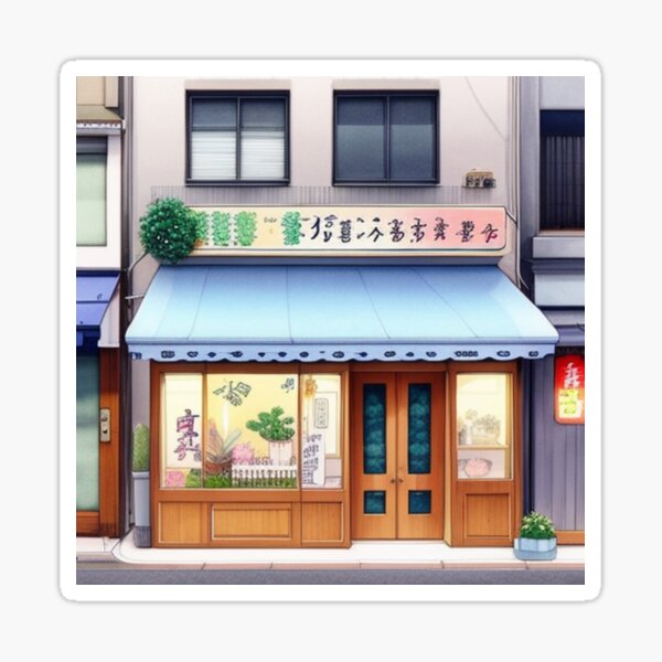 "Small store and apartments, Architecture Art, Japanese Asian art, Old ...