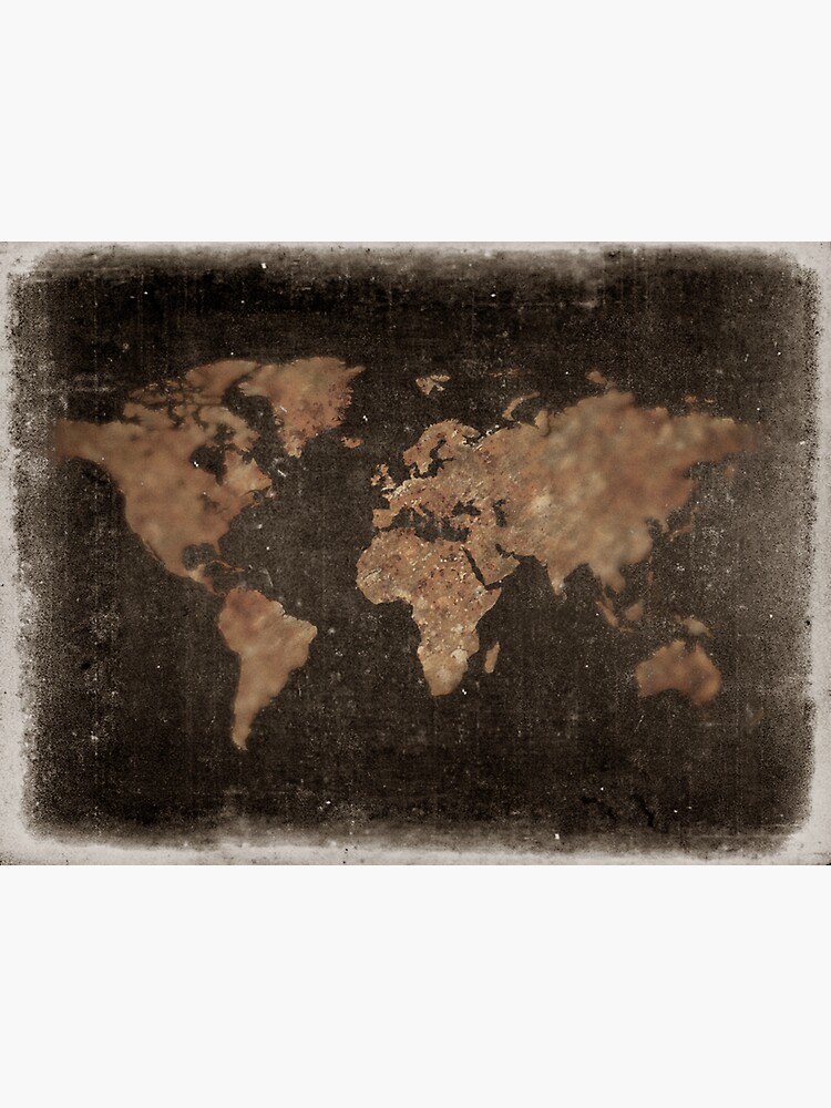 "Vintage Photograph Of Rusty World Map" Sticker for Sale by ...