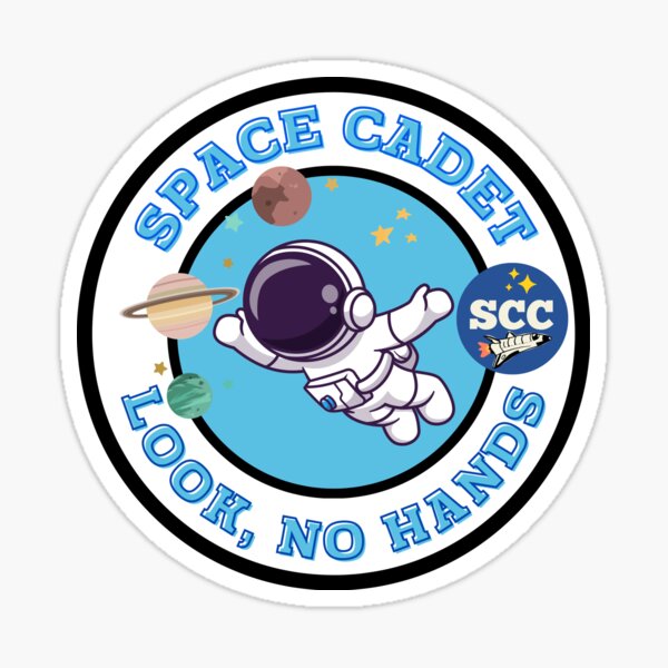 "Space Cadet - Look, No Hands" Sticker for Sale by MPC-Mince-Pies ...