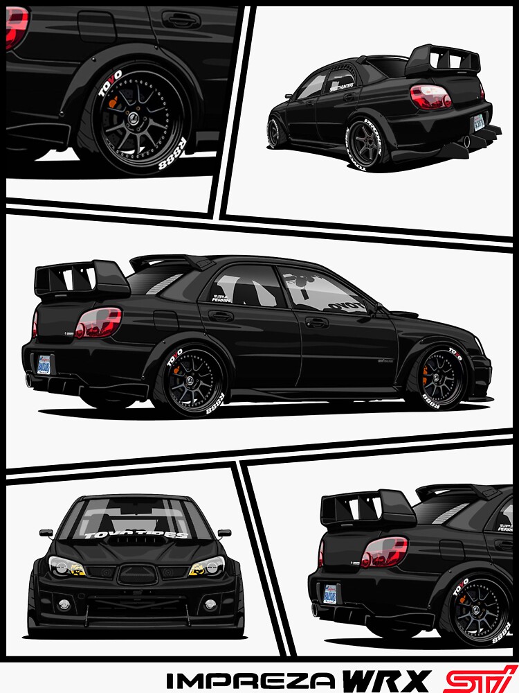 "Impreza WRX STI Hawkeye Black, JDM Car" Sticker for Sale by T-JD ...