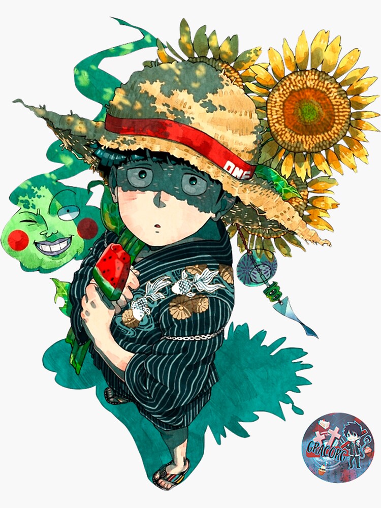 "Mob psycho 100 in flower mode" Sticker for Sale by FitFisher | Redbubble