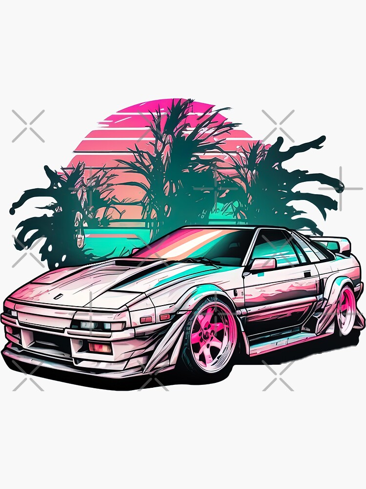 "Synthwave JDM" Sticker for Sale by IterDivinitatis | Redbubble