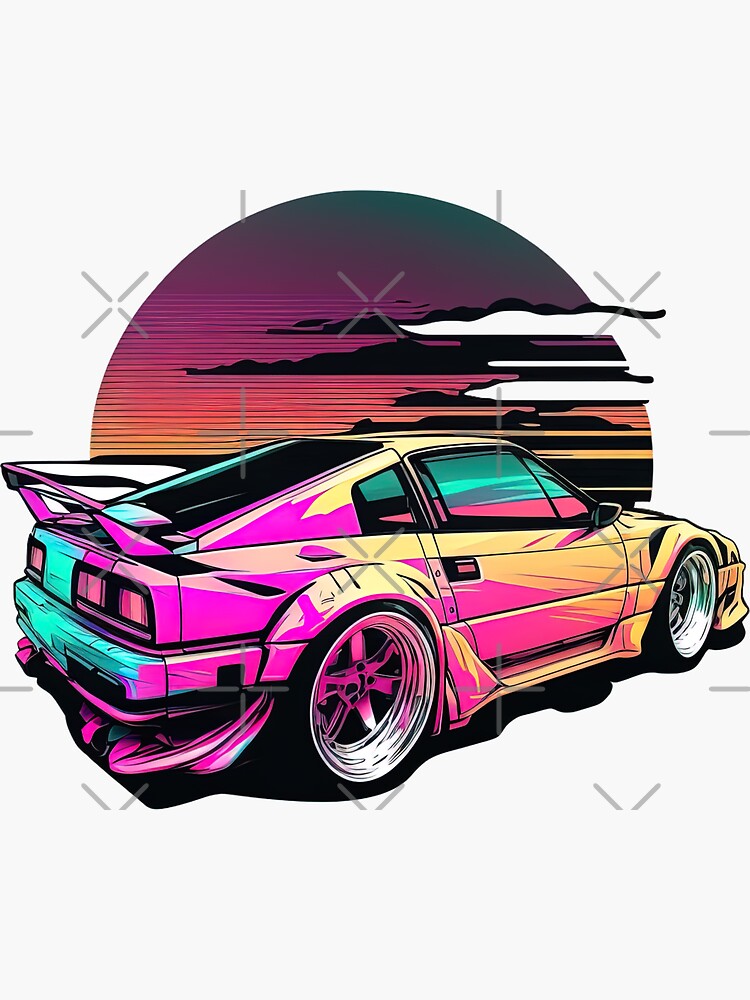 "Synthwave JDM" Sticker for Sale by IterDivinitatis | Redbubble