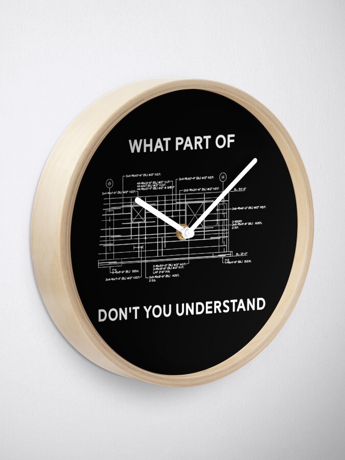 "Funny Architectural Civil Engineering Engineer T-Shirt Gift" Clock for ...