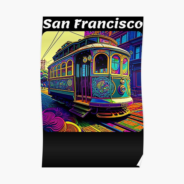 "San Francisco Cable Car v1 square" Poster for Sale by ai-datamancer ...