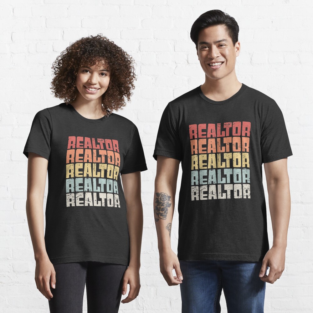 "Retro 70s REALTOR Text" T-shirt for Sale by ethandirks | Redbubble ...