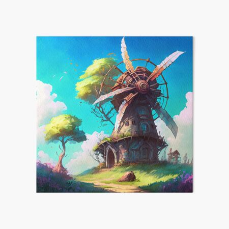 "Anime windmill AI" Art Board Print for Sale by Aleksandar Boric ...