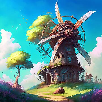 "Anime windmill AI" Art Board Print for Sale by Aleksandar Boric ...