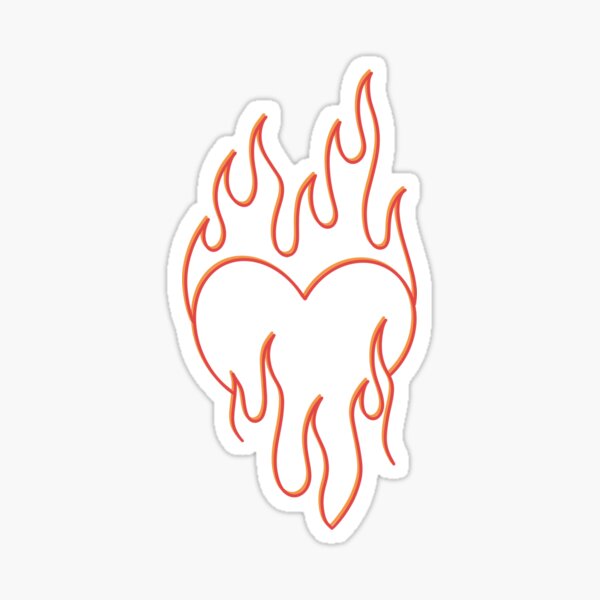 "This Heart Is On Fire" Sticker for Sale by D-DoesDoodles | Redbubble
