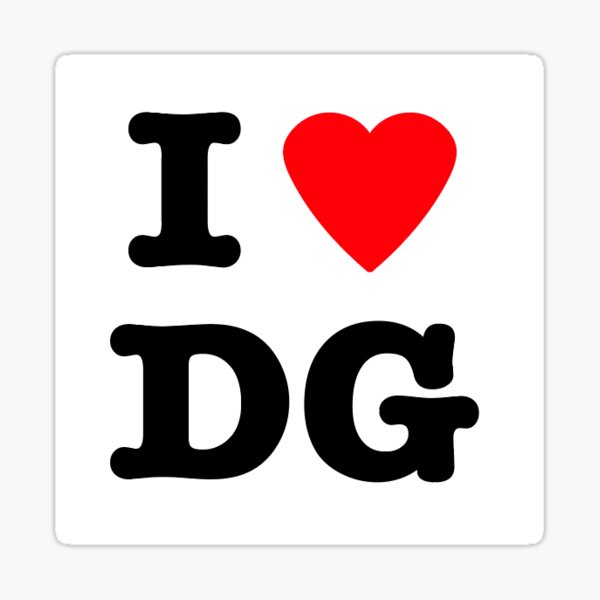 "I love DG" Sticker for Sale by izzerbella | Redbubble