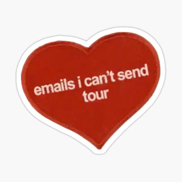 "emails i can't send tour patch heart" Sticker for Sale by ...