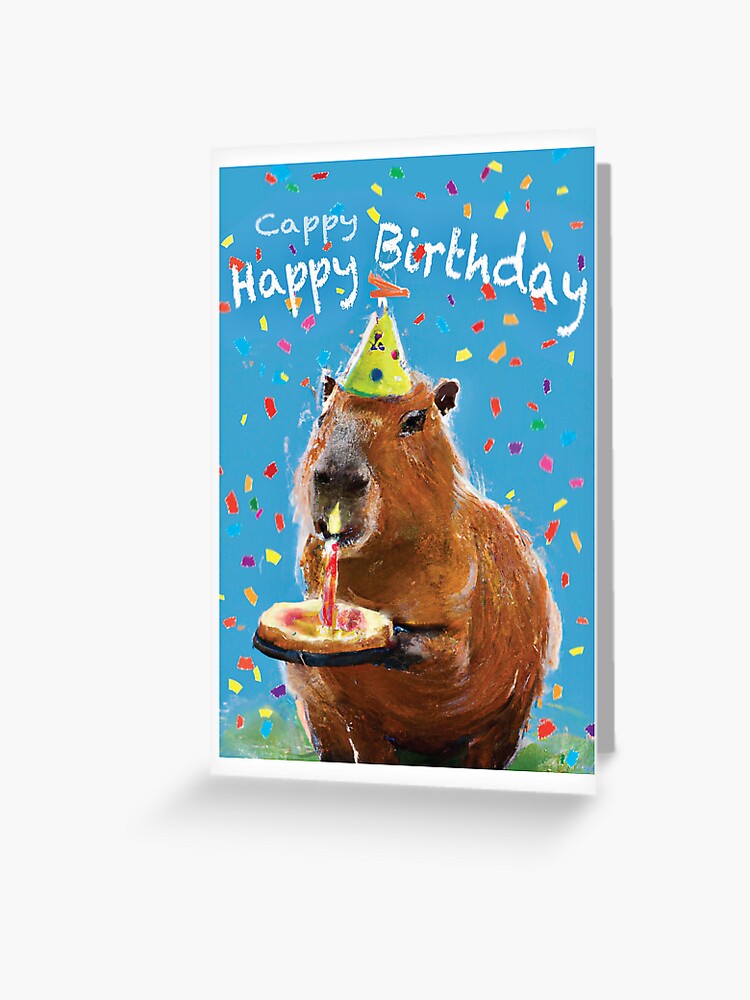 "Capybara Birthday Card" Greeting Card for Sale by CapybaraTherapy ...