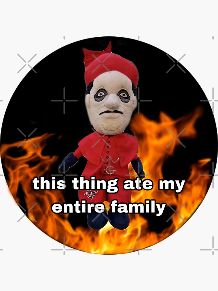 "Cardinal Plushia Criminal" Sticker for Sale by YearCirice | Redbubble