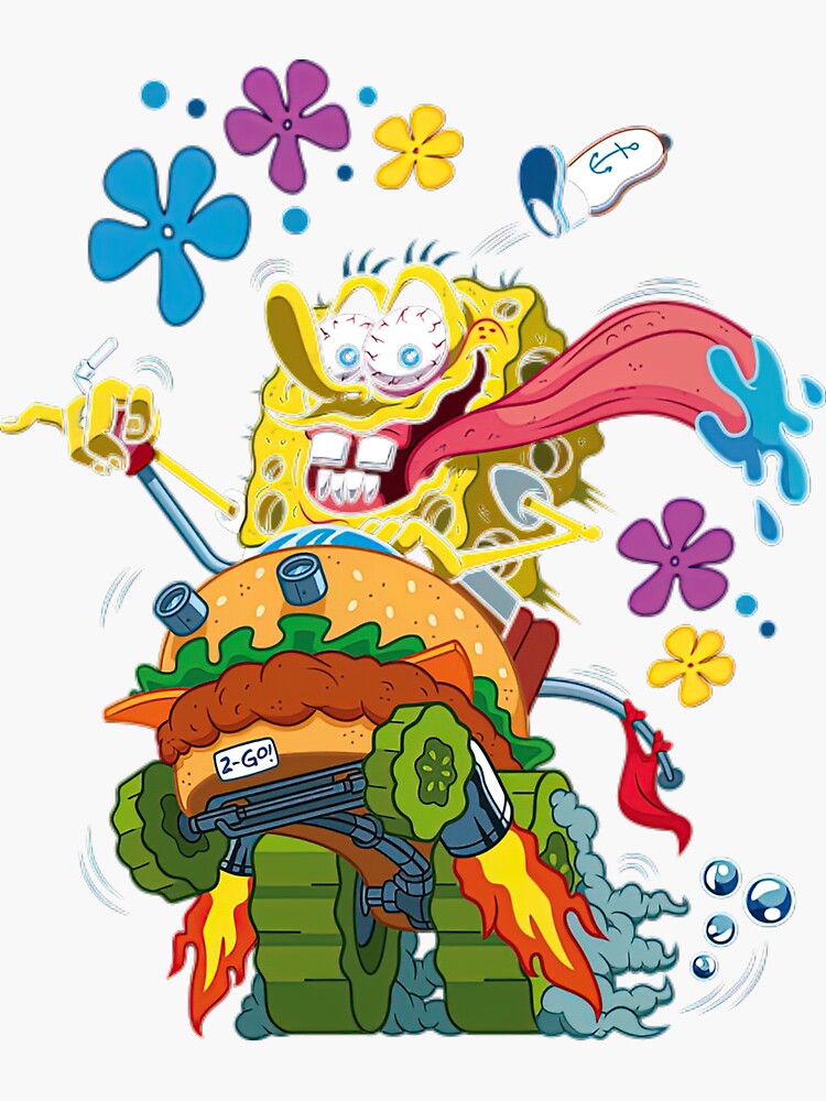 "Rat Fink Style Sponge Fink" Sticker for Sale by khetanwasin | Redbubble