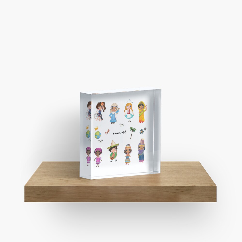 "Pattern of Cute and Colorful Multicultural Kids" Sticker for Sale by ...