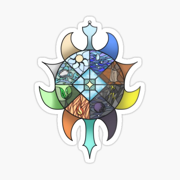 "Elemental Stained Glass" Sticker for Sale by Hurukasohma | Redbubble