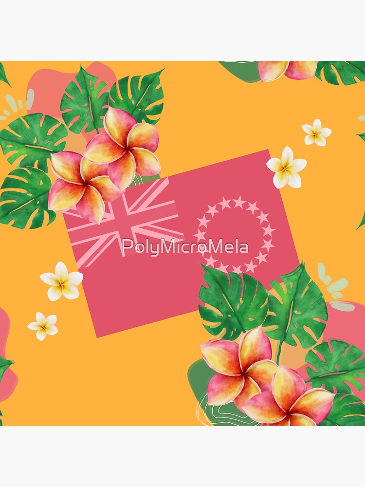 "Plumeria pattern Cook Islands" Sticker for Sale by PolyMicroMela ...