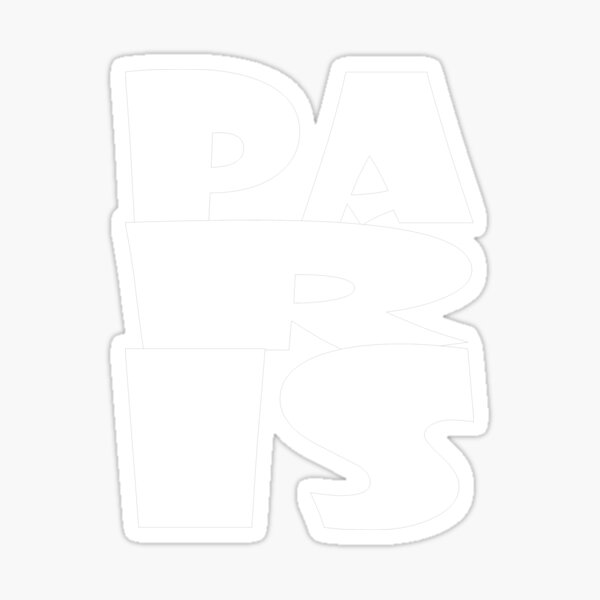 "Paris logo in white" Sticker by robelf | Redbubble