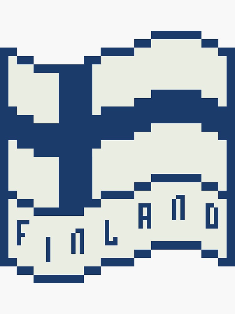 "Finland Waving Pixel Flag with Text" Sticker for Sale by outofthepixel ...