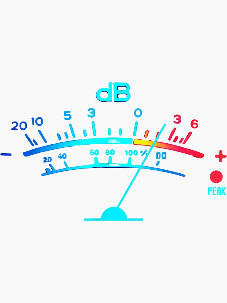 "Volume VU Meter Vintage Audio Engineer Recording " Sticker for Sale by ...