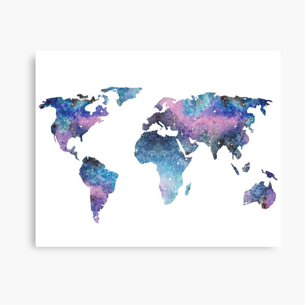 "Watercolor Galaxy World Map" Canvas Print by ChipiArtPrints | Redbubble