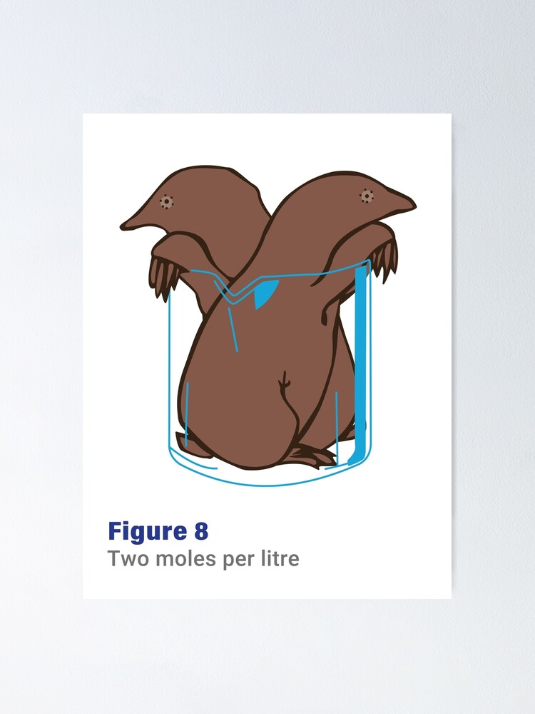 "Two moles per litre - pun meme" Poster for Sale by Rzera- | Redbubble