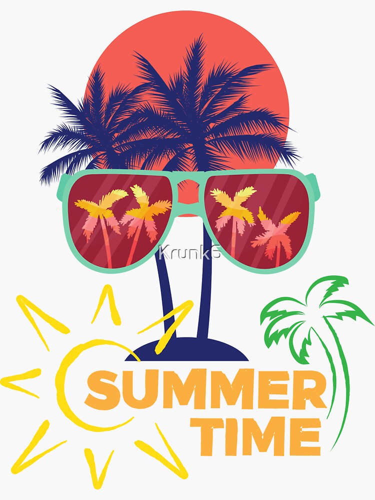 "SUMMER TIME" Sticker for Sale by Krunk6 | Redbubble