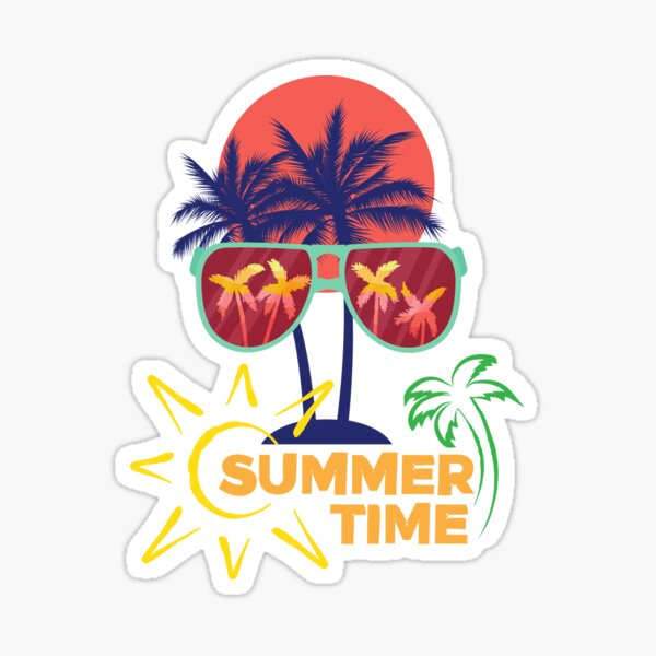 "SUMMER TIME" Sticker for Sale by Krunk6 | Redbubble