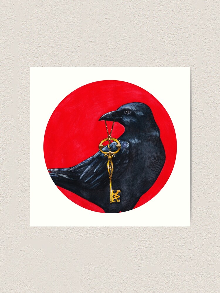 "crow with key" Art Print by velvetsart | Redbubble