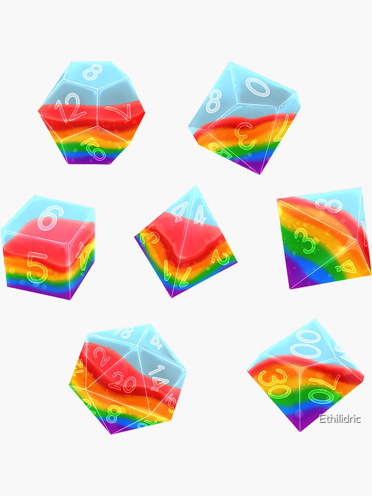 "LGBT Pride Dice set - Rainbow Pride" Sticker for Sale by Ethilidric ...