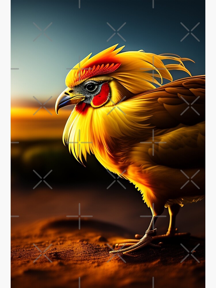 "Chicken Art Print, Golden Chicken Print, Country Art Decor, Farm ...