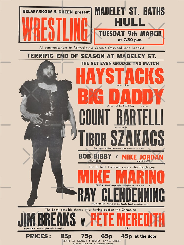 "Big Daddy & Giant Haystacks - Classic British Wrestling Poster" T ...