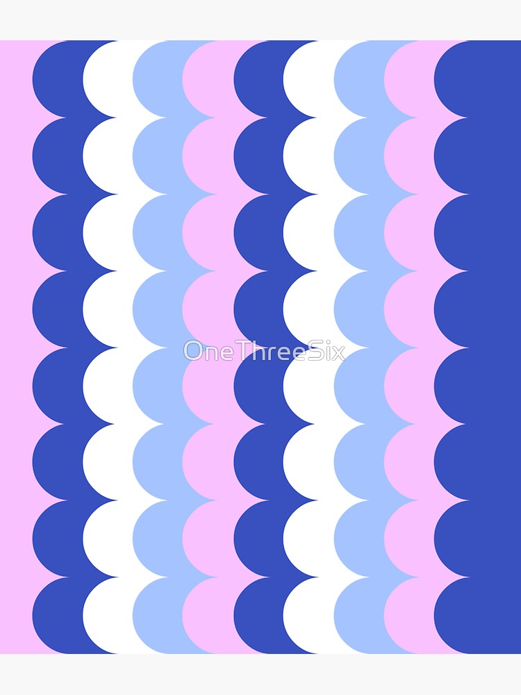 "Retro, Purple and Blue, Scallop, Curve Pattern" Sticker for Sale by ...