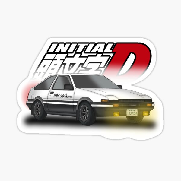 "Initial D AE86 lights on" Sticker for Sale by Wtf-erin | Redbubble