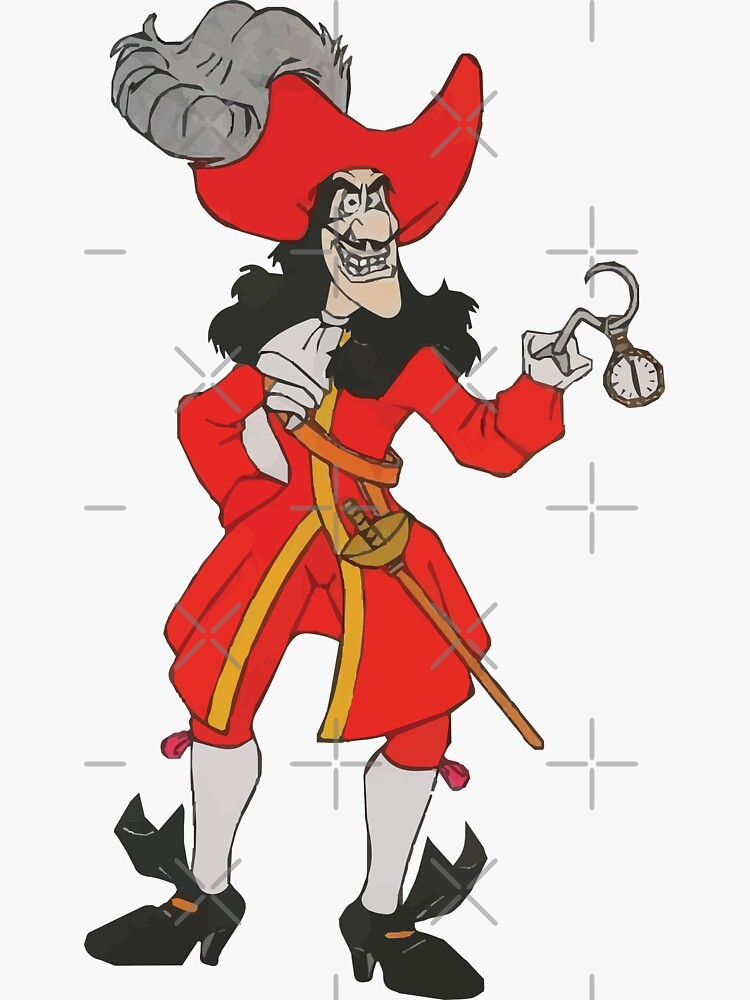 "Captain Hook" Sticker for Sale by GeneralAladeen | Redbubble