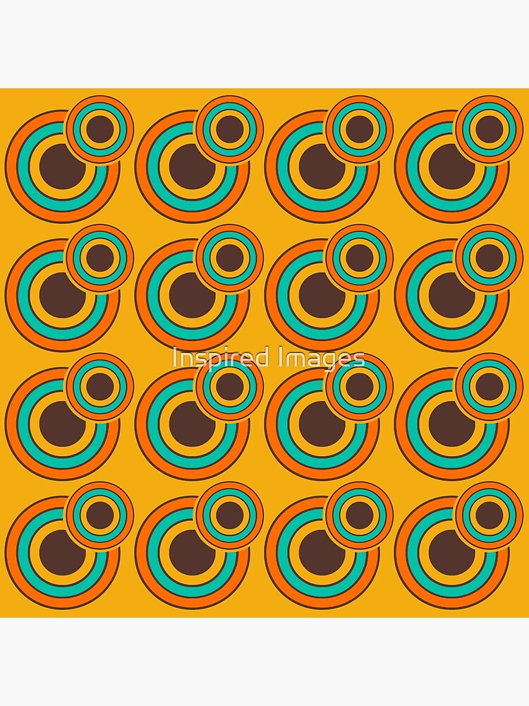 "1970's Retro Circles / Vintage 70s Seventies Pattern" Throw Pillow by ...