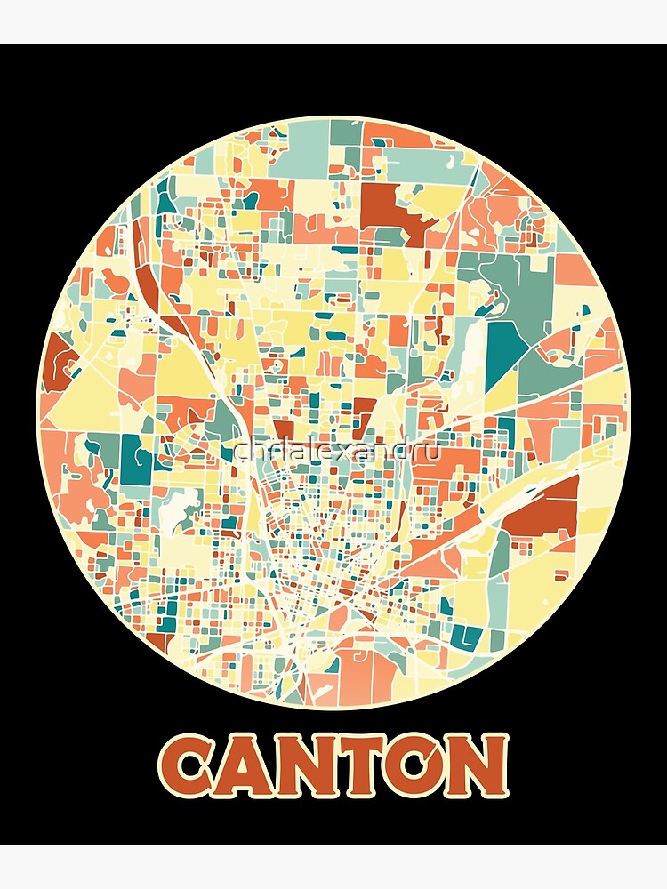 Canton Ohio map in mozaique colors Premium Matte Vertical Poster sold ...
