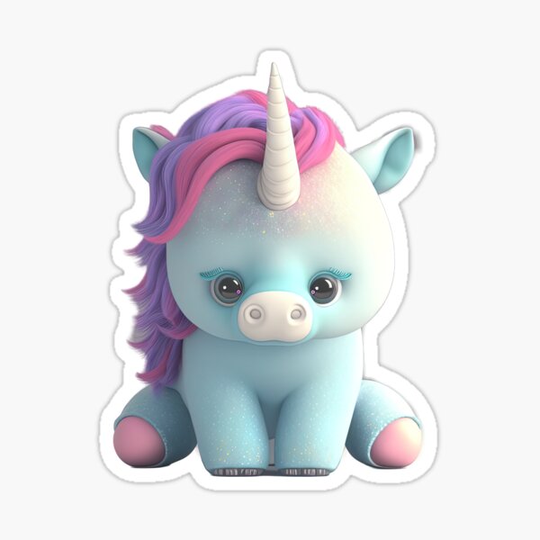 "Cute Sky Blue Unicorn " Sticker for Sale by Juliascutecornr | Redbubble