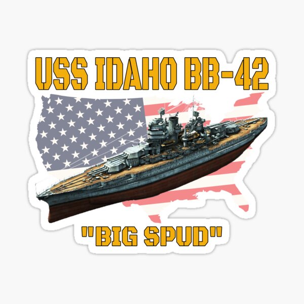 "WW2 American Warship USS Idaho BB-42 Battleship Veterans" Sticker for ...