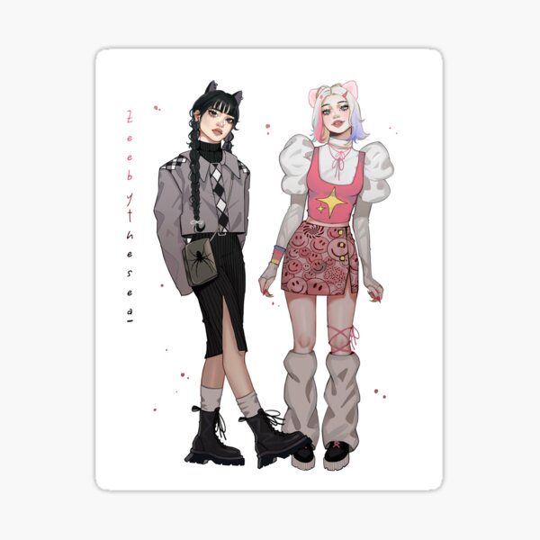 "Wednesday & Enid" Sticker for Sale by zeebythesea | Redbubble