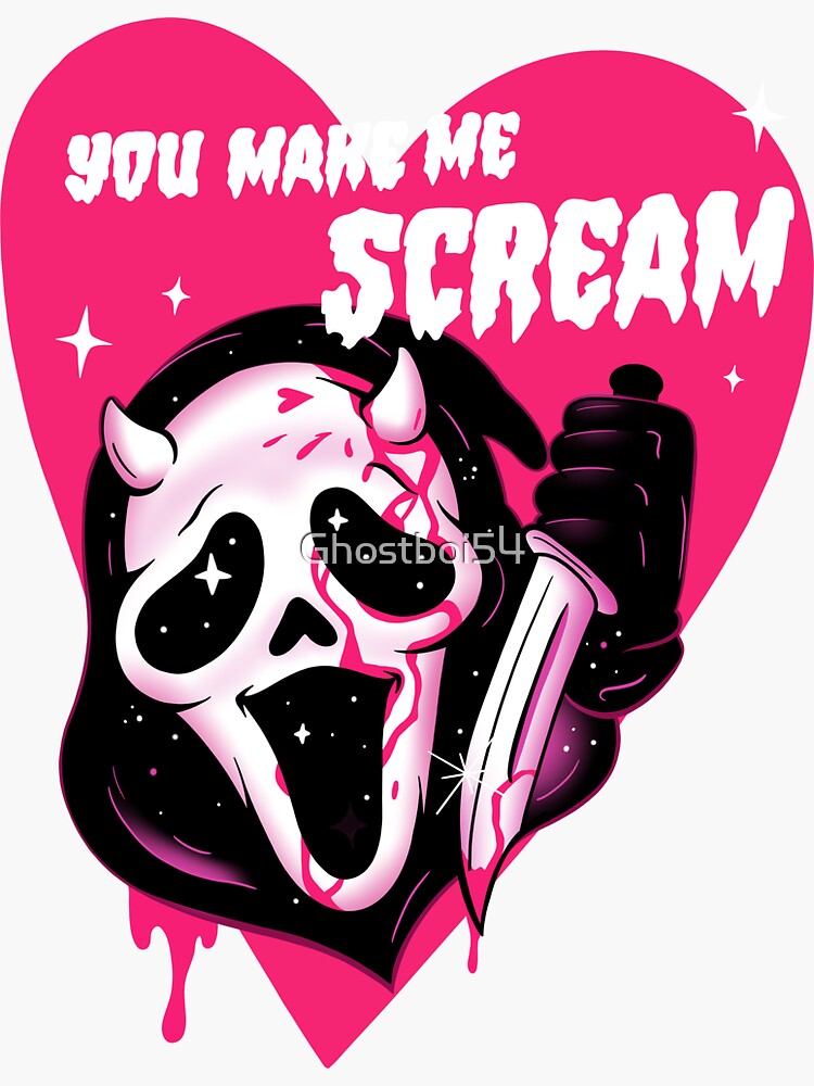 "Scream Love" Sticker for Sale by Ghostboi54 | Redbubble