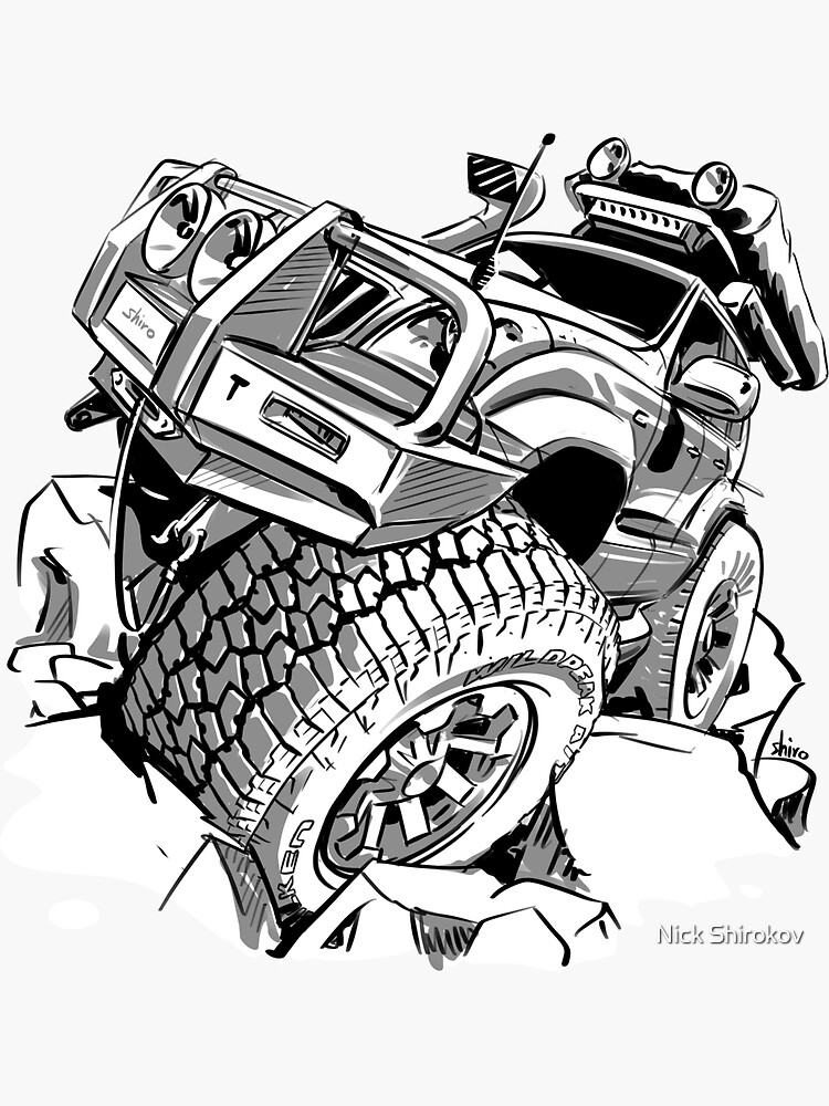 "The cartoon of Land Cruiser Prado" Sticker for Sale by Nickshiro ...