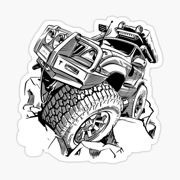 "The cartoon of Land Cruiser Prado" Sticker for Sale by Nickshiro ...