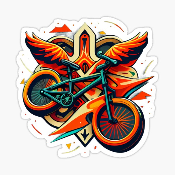 "BMX design for bmx riders with bold, colorful style and simple shapes ...