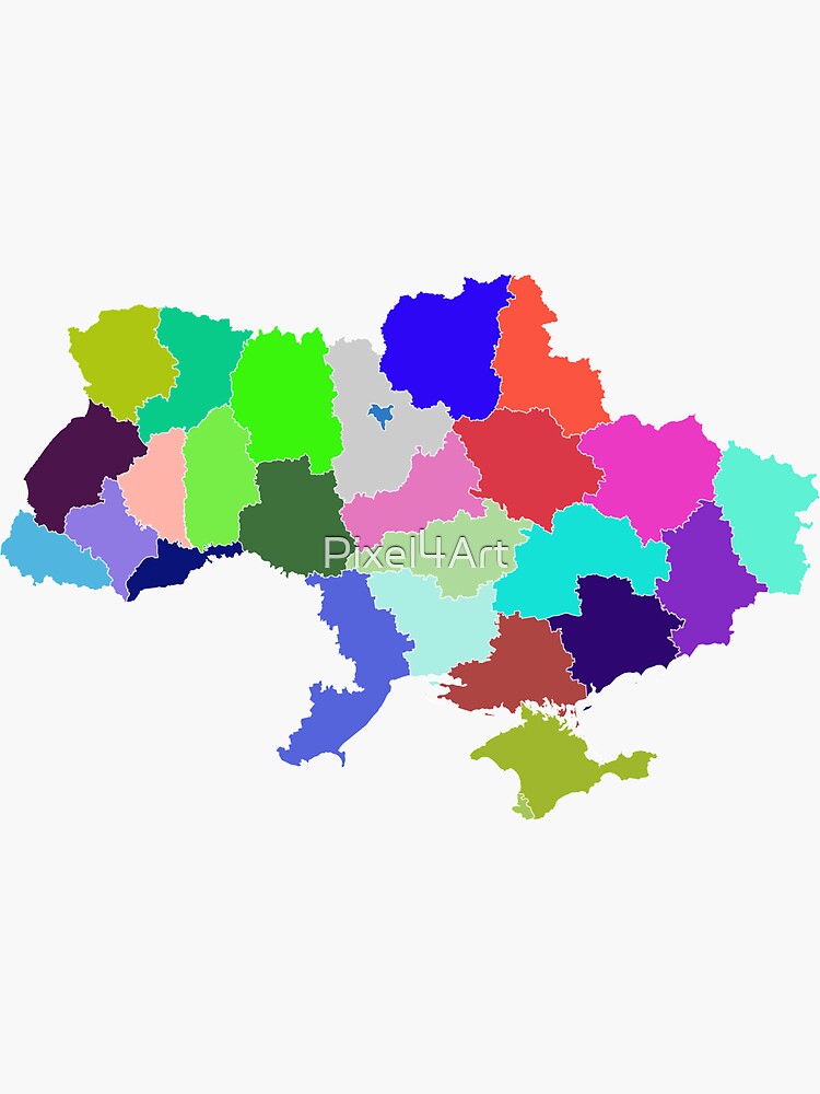 "Ukraine Color Map" Sticker for Sale by Pixel4Art | Redbubble