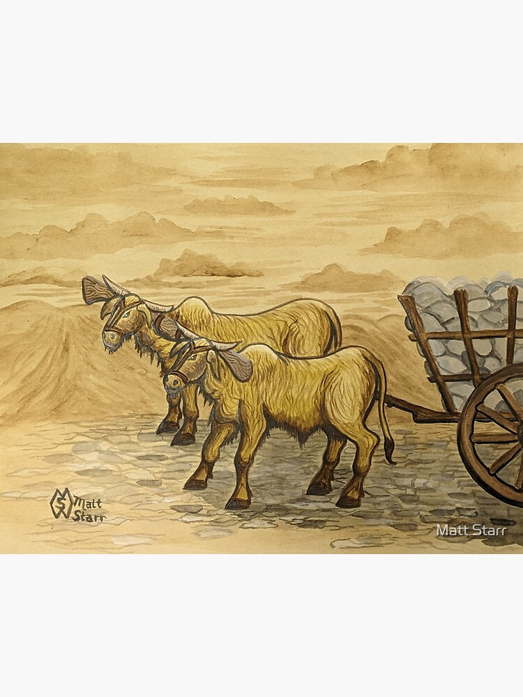 "Yoke of oxen pulling a load " Sticker for Sale by mattstarr | Redbubble
