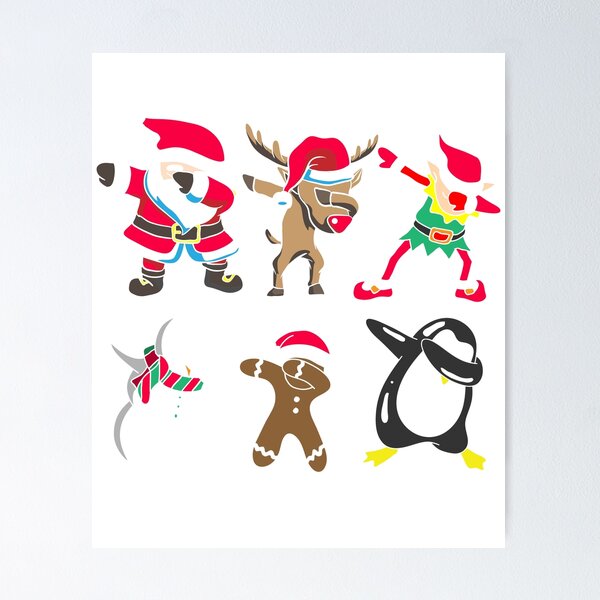 "Dabbing Santa Dab reindeer elf snowman gingerbread man penguin ...
